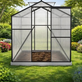 Skleník se základnou BestBerg BBGH-1006B / 5,95 m² / 313 × 190 × 194 cm / černá