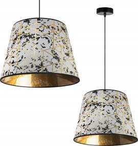 Závěsné Stropní Svítidlo Glamour S Jedním Zlatým Stínítkem Nad Stůl