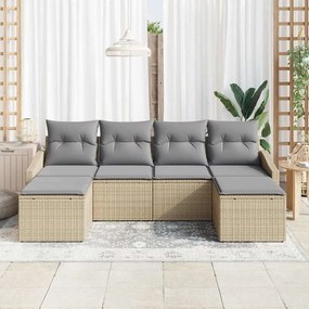 Set pohovek 6 ks Béžová polyratan 3346830