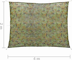 Maskovací síť s úložným pytlem 2 x 4 m zelená 135880