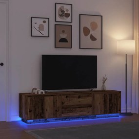 TV skříňka s LED osvětlením starého dřeva 193,5x41x50 cm 3328442