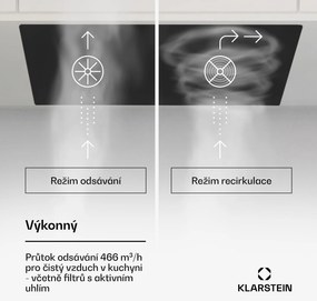 Klarstein Hektor Eco, digestoř, 72 cm, 466 m³/h, dotykové ovládání, sklo