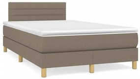 vidaXL Box spring postel s matrací a LED taupe 120x190 cm textil