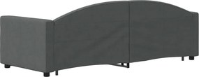 Válenda s přistýlkou a zásuvkami tmavě šedá 80 x 200 cm textil 3197220