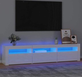 vidaXL TV skříňka s LED osvětlením 180x35x40 cm [3152754] Barva: bílá s vysokým leskem