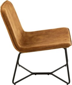 Okrové sametové křeslo Lounge Isabel Ochre - 71*68*78cm