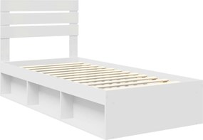 Rám postele s čelo Bílá 100 x 200 cm Masivní borové dřevo 3411447