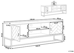 TV stolek/skříňka NAVVEA (tmavé dřevo + bílá). 1027060
