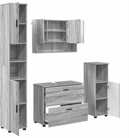 Sada koupelnového nábytku 4 ks Šedá Sonoma 35 x 30 x 192 cm 3393049