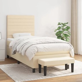 Box spring postel s matrací krémová 100 x 200 cm textil 3136658