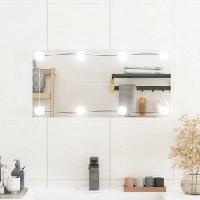 Nástěnné zrcadlo s LED osvětlením 30 x 60 cm sklo obdélníkové 3189149