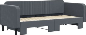 Válenda s přistýlkou tmavě šedá 90 x 200 cm samet 3197064