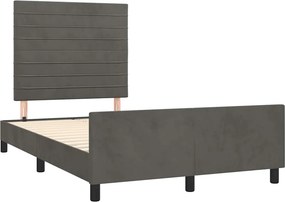 Rám postele bez matrace tmavě šedá 120 x 200 cm samet 3125807