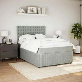 Box spring postel s matrací světle šedá 140x190 cm samet 3294646