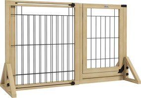 PawHut Dřevěná bariéra pro psy 112-159x70 cm Rozšiřitelná zvířecí brána s trojúhelníkovými podpůrnými nohami | Aosom