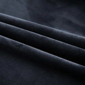 Zatemňovací závěsy s háčky 2 ks sametové černé 140 x 225 cm