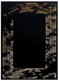 Dywany Łuszczów Kusový koberec Gloss 408C 86 glamour black/gold ROZMĚR: 160x220