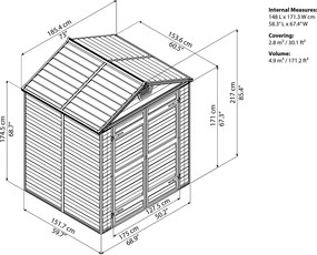 Zahradní domek Skylight 6x5 hnědý