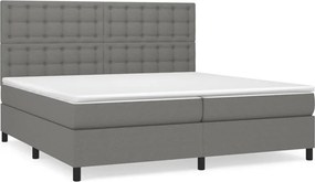 Box spring postel s matrací tmavě šedá 200x200 cm textil 3142122