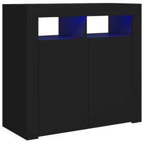 Příborník s LED osvětlením černý 80 x 35 x 75 cm - Default Title