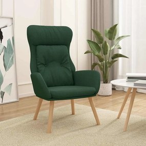 Relaxační křeslo tmavě zelené textil 341295
