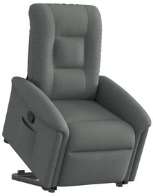 Zvedací polohovací křeslo tmavě šedé textil 3303255