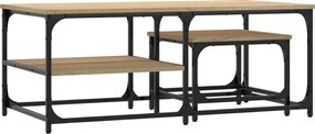 vidaXL Hnízdové konferenční stolky 2 ks kompozitní dřevo [835395] Barva: šedá sonoma