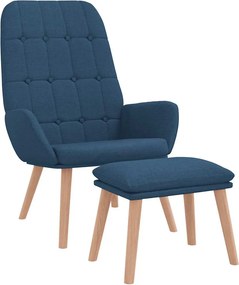 Relaxační křeslo s podnožkou modré textil 3315152