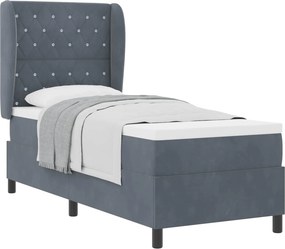 Postel s boxspringem s polštářem Tmavě šedá 200 x 80 cm samet 3340845