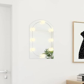 Zrcadlo s LED světly 60 x 40 cm sklo obloukové 3102976