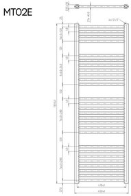 Mereo otopný žebřík rovný 450x1330 mm elektrický bílý MT02E