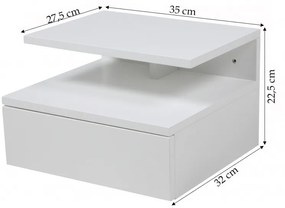 Noční stolek Ashlan 35 cm bílá