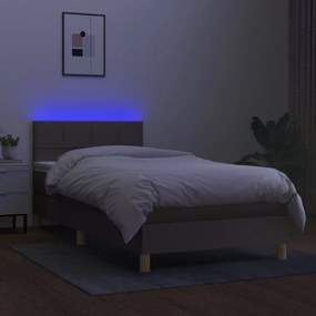 Box spring postel s matrací a LED taupe 100x200 cm textil 3133697