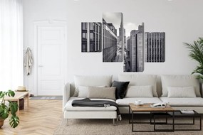 Vícedílný obraz Černobílé Panorama Centra Varšavy Nedostatek Nedostatek Přírodní plátno 240x150