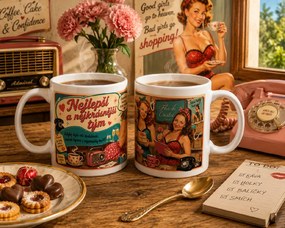 Srdcem darované Veselý hrneček pro kamarádky / vaší lásku / rodinu - na přání Pin Up styl