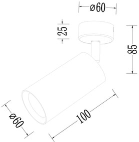 Bodové svítidlo Pipe, 1x bílé kovové stínítko, w