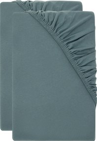 Livarno® Sada žerzejových napínacích prostěradel, 90–100 x 200 cm, 2dílná, tyrkysová