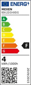 Mexen Nova, LED žárovka E14, C37, 3W, teplá - 3000K, 315 lm - L102-E14-0330-01
