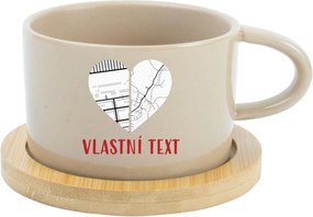 Personalizovaný keramický hrníček Makronka - dvě mapy jako srdce