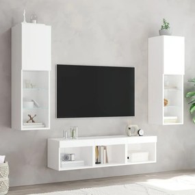 5dílná obývací stěna s LED osvětlením bílá kompozitní dřevo 3216604