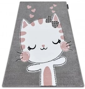 Dětský kusový koberec PETIT Kočička šedý Rozměr: 180x270 cm
