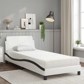 Postel s matrací Dover bílá a černá 80 x 200 cm umělá kůže 3208303