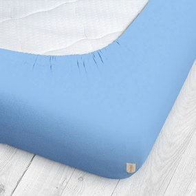 Jersey prostěradlo středně modré na výšku matrace do 30 cm Velikost: 220 x 200