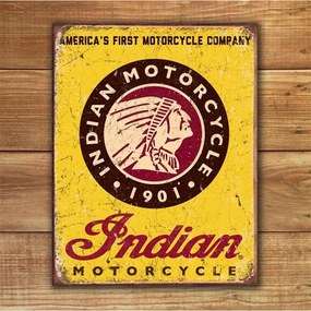 Plechová cedule Indian Motorcycles Since 1901 40 cm x 32 cm