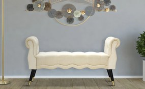 Lavice Paris 120 cm samet béžová/zlatá