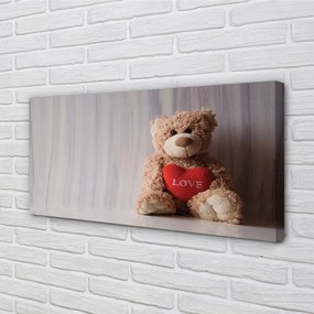 Obrazy na plátně srdce medvídek 120x60 cm