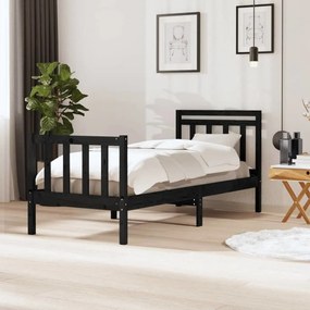 vidaXL Rám postele masivní dřevo 75 x 190 cm Small Single [3100682] Barva: Černá