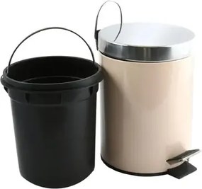 MSV UNIS pedálový odpadkový koš 3 L béžová / nerez ocel