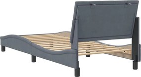 Rám postele bez matrace Hanko tmavě šedá 90 x 190 cm samet 3207820