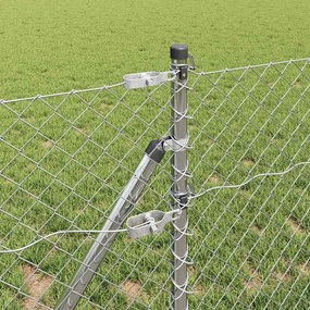 Oplocení na řetězcích se upevňuje na zem 10 x 0,8 m Stříbrná 3351124